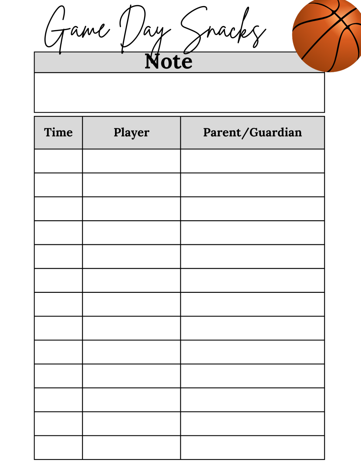 Editable Soccer Game Day Snacks Sign Up Sheet Printable (Instant Download)
