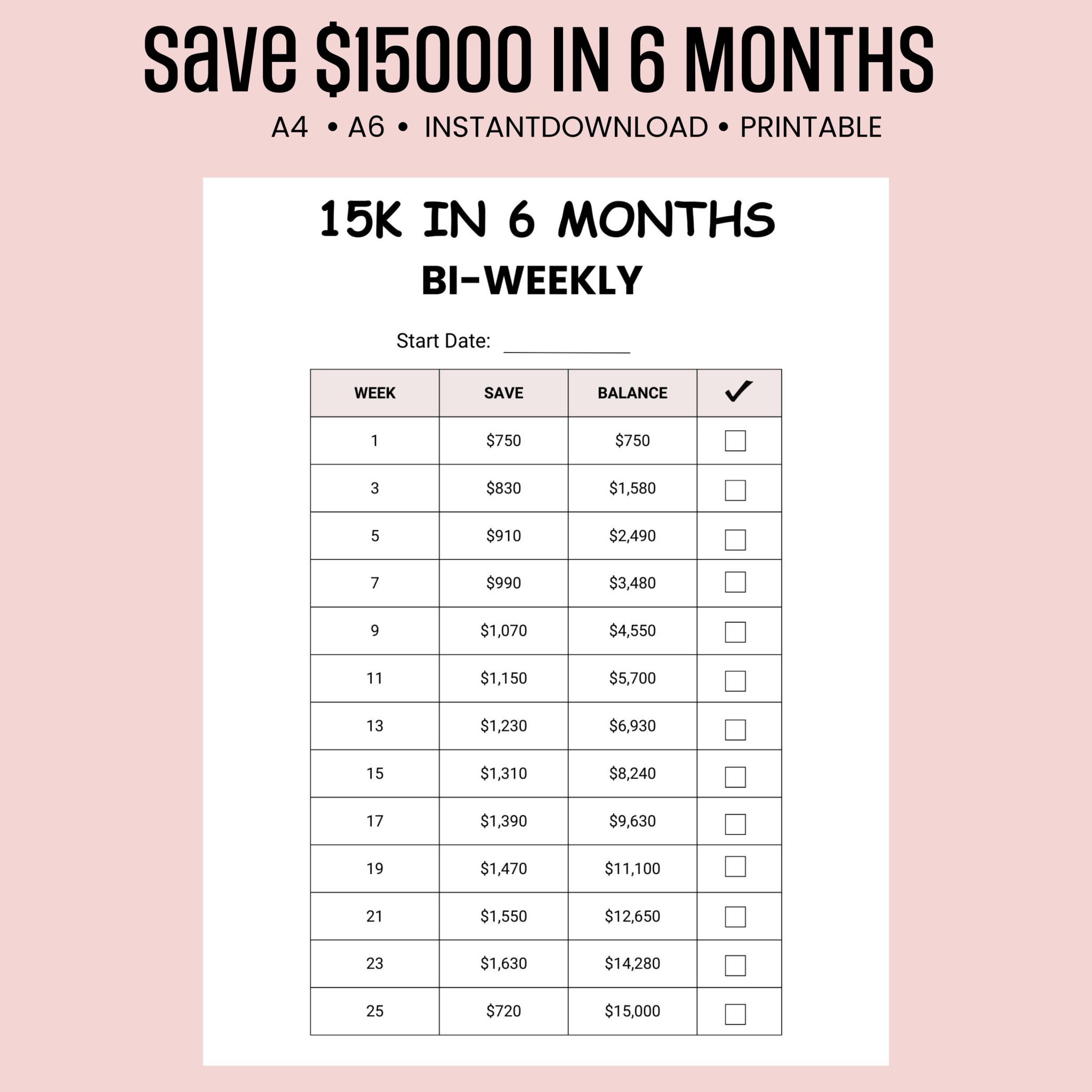 Save 15000 In 6 Months Biweekly