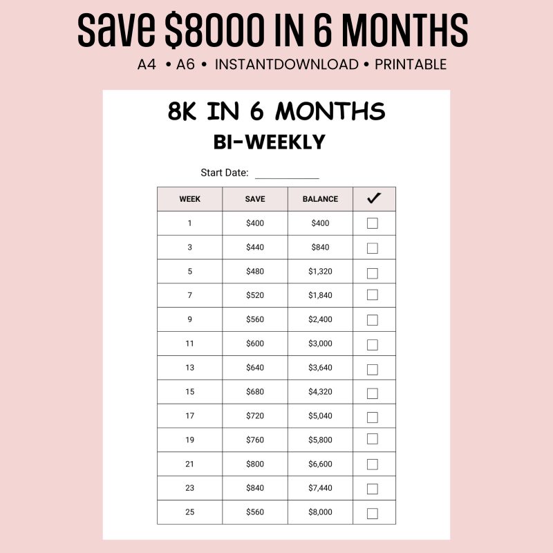 5K in 6 Months Savings Challenge