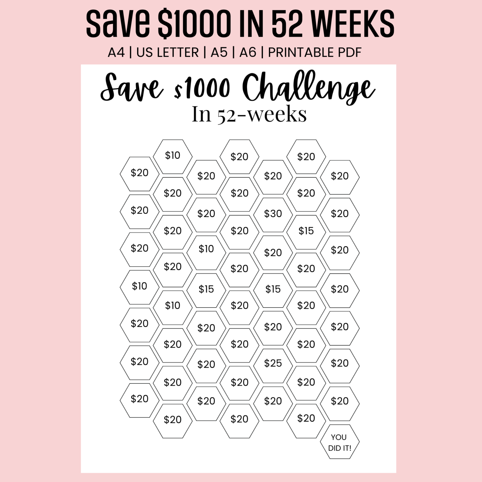 Saving Challenge Printable
