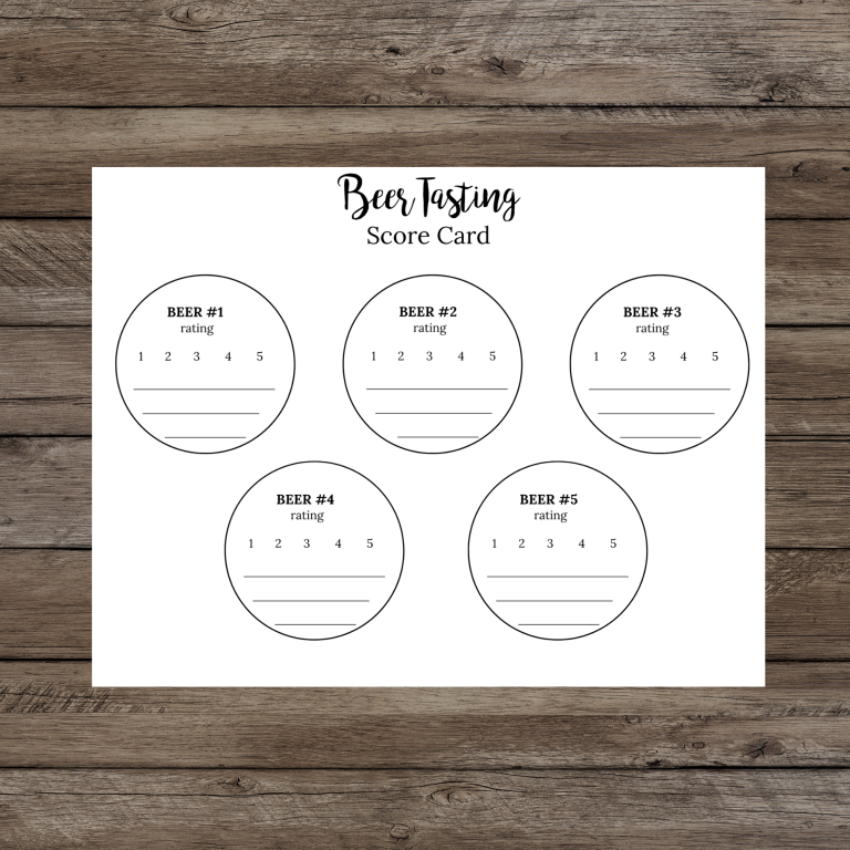 Cocktail Tasting Placemat Cocktail Tasting scorecard
