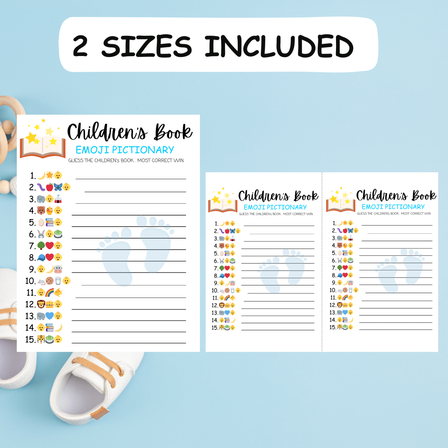 Children's Book Emoji Pictionary Game BABY SHOWER PDF Printable ...