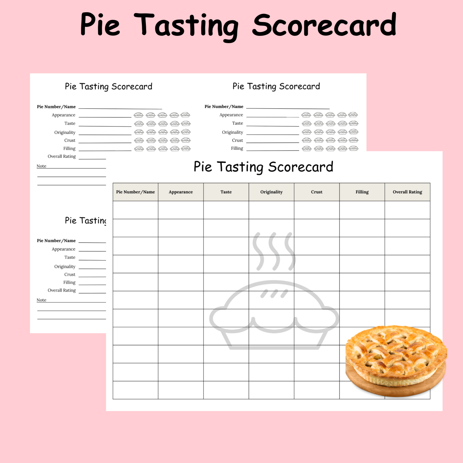 Pizza Tasting Score Card