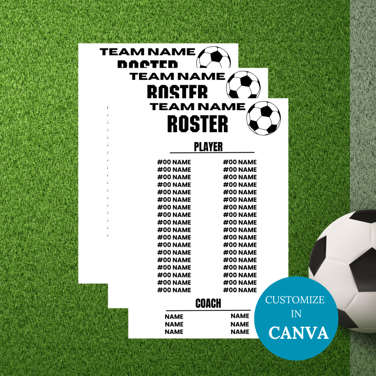 Editable Softball Team Roster Card Pdf Printable