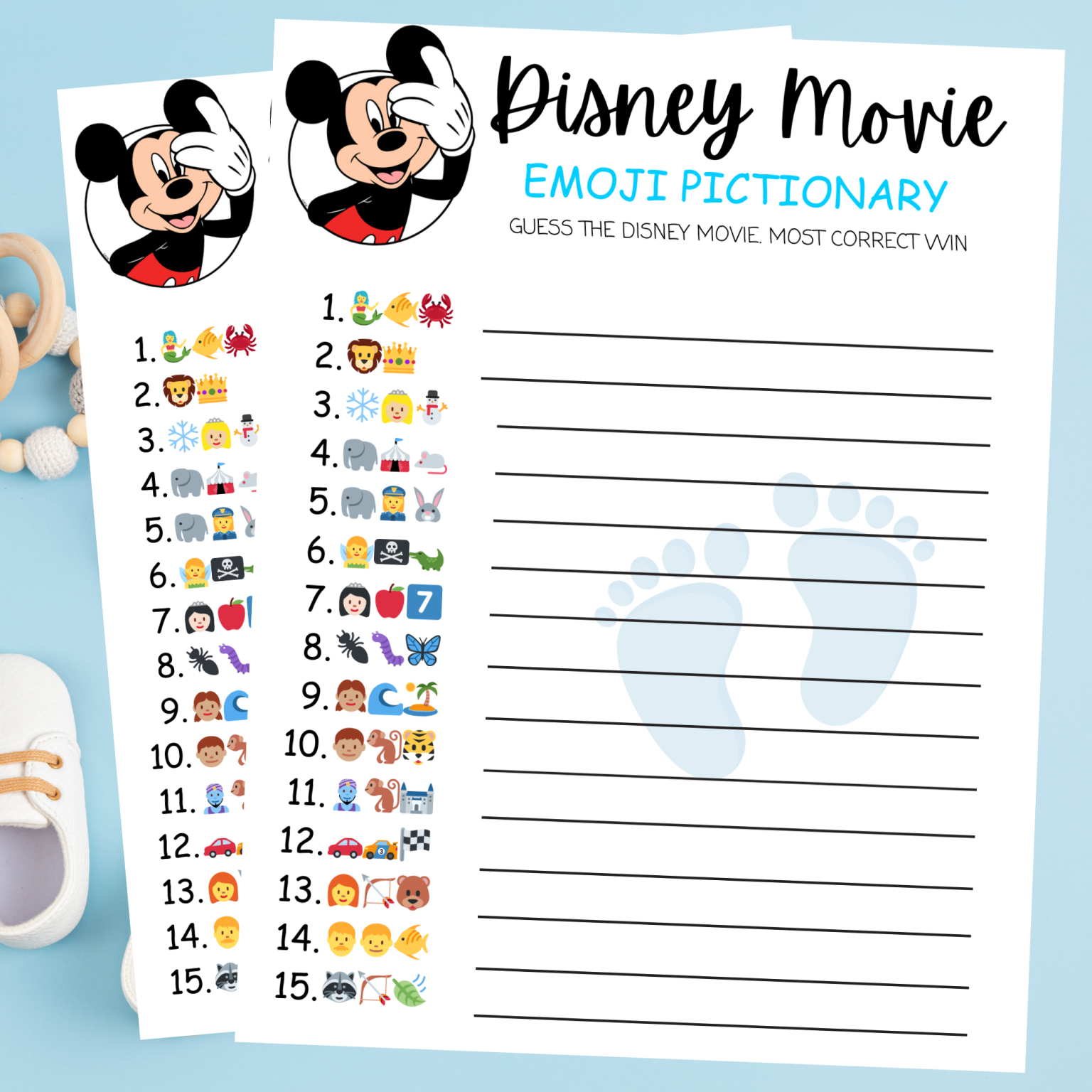 Christmas Song Emoji Pictionary Game PDF Printable (INSTANT DOWNLOAD)
