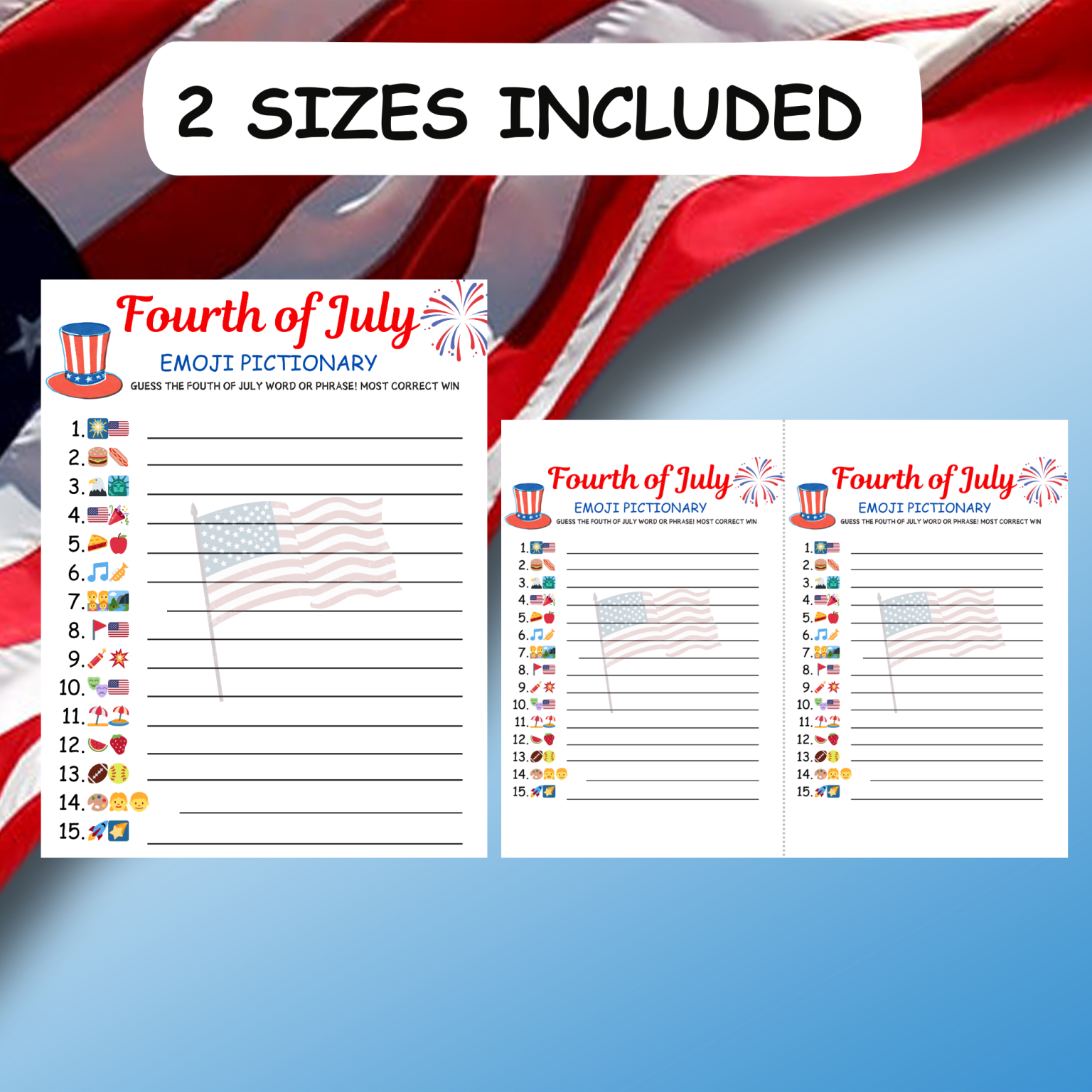 Baseball Emoji Pictionary Game PDF Printable (INSTANT DOWNLOAD)