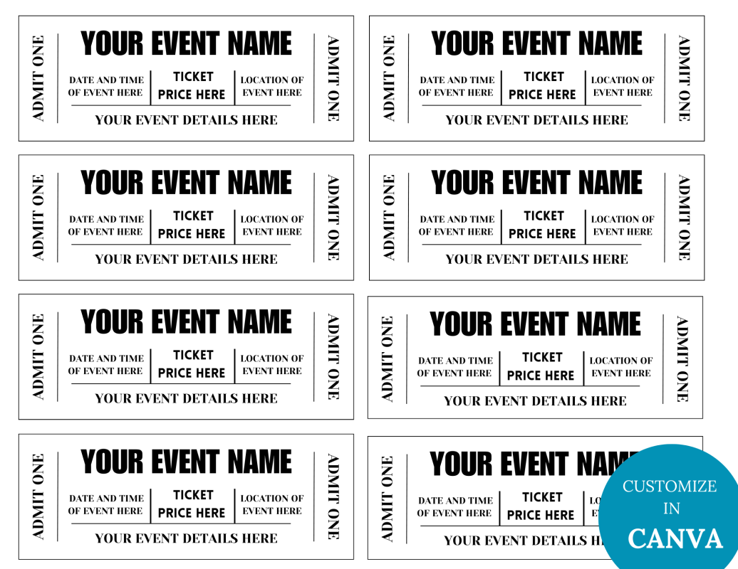 Editable Event Ticket