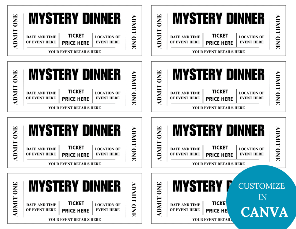 Editable Food Event Ticket