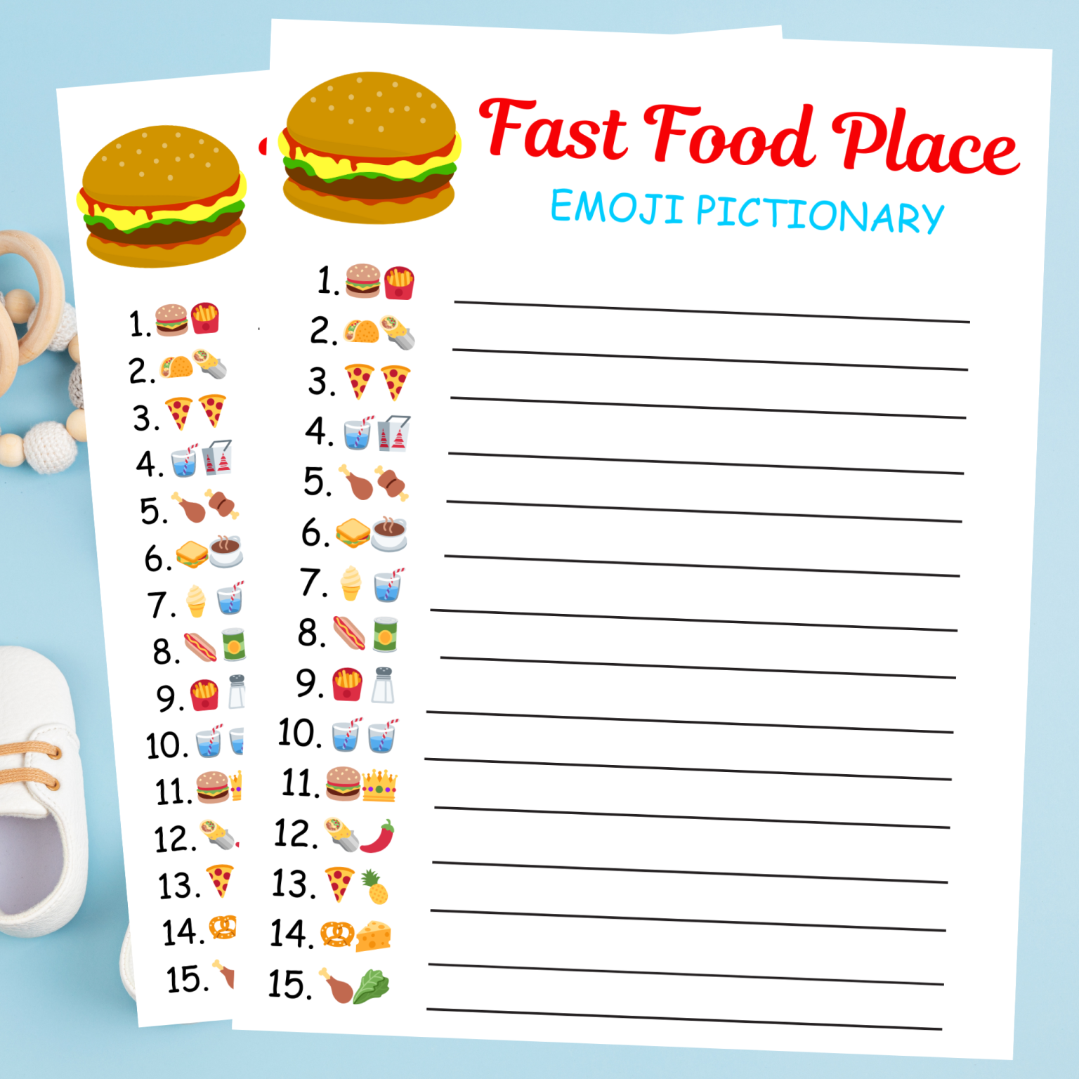 Children's Book Emoji Pictionary Game BABY SHOWER PDF Printable ...