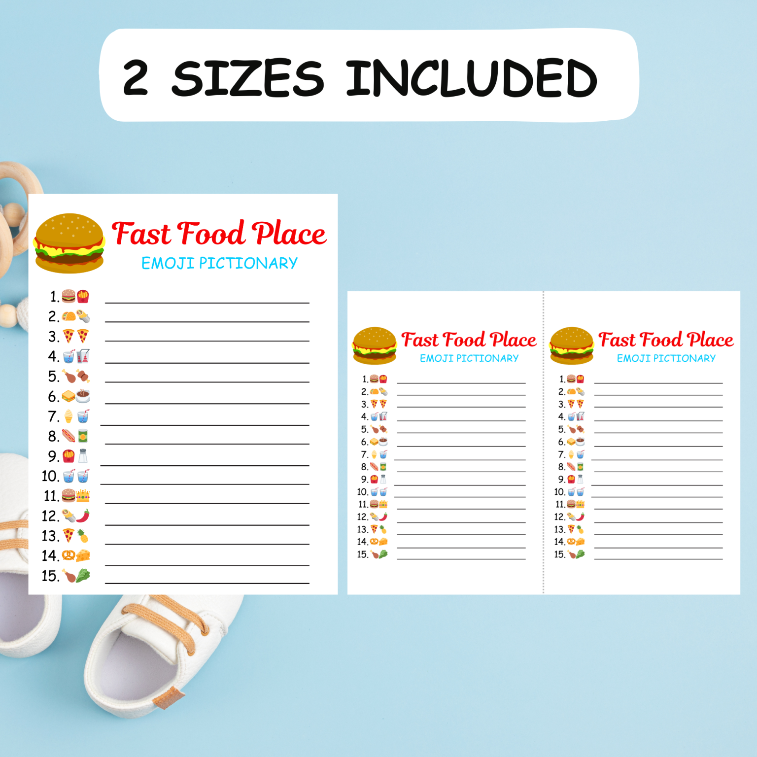 Children's Book Emoji Pictionary Game BABY SHOWER PDF Printable ...