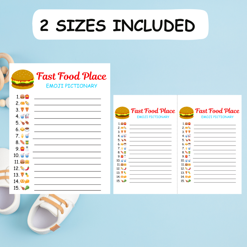 Children's Book Emoji Pictionary Game BABY SHOWER PDF Printable ...