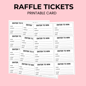 Printable Raffle Ticket Enter to Win Ticket