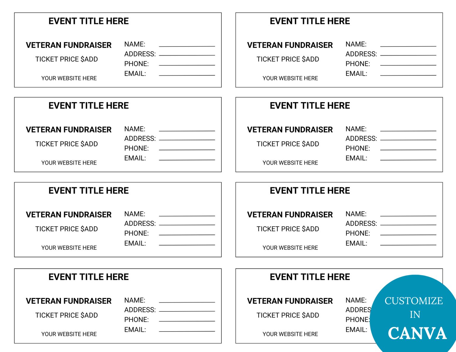 Editable Gun Raffle Ticket