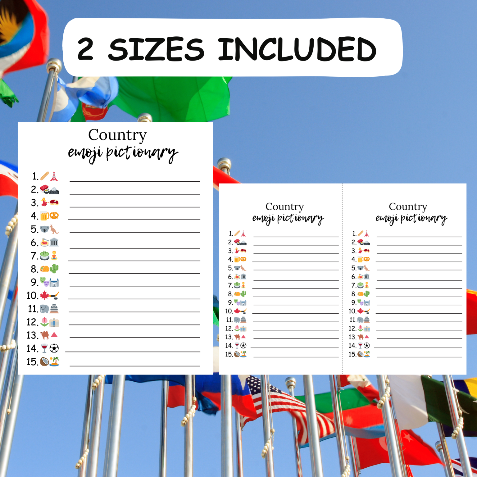 Thanksgiving Emoji Pictionary Game PDF Printable (INSTANT DOWNLOAD)