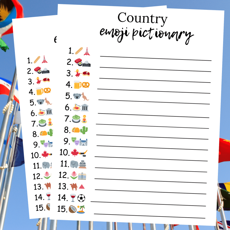 Baseball Emoji Pictionary Game PDF Printable (INSTANT DOWNLOAD)