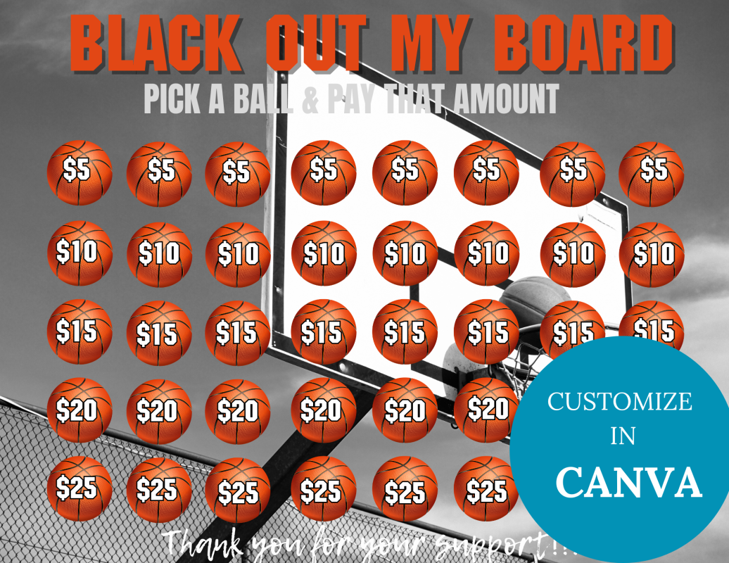 Editable Basketball Pick a Date to Donate Calendar Fundraiser(Instant ...