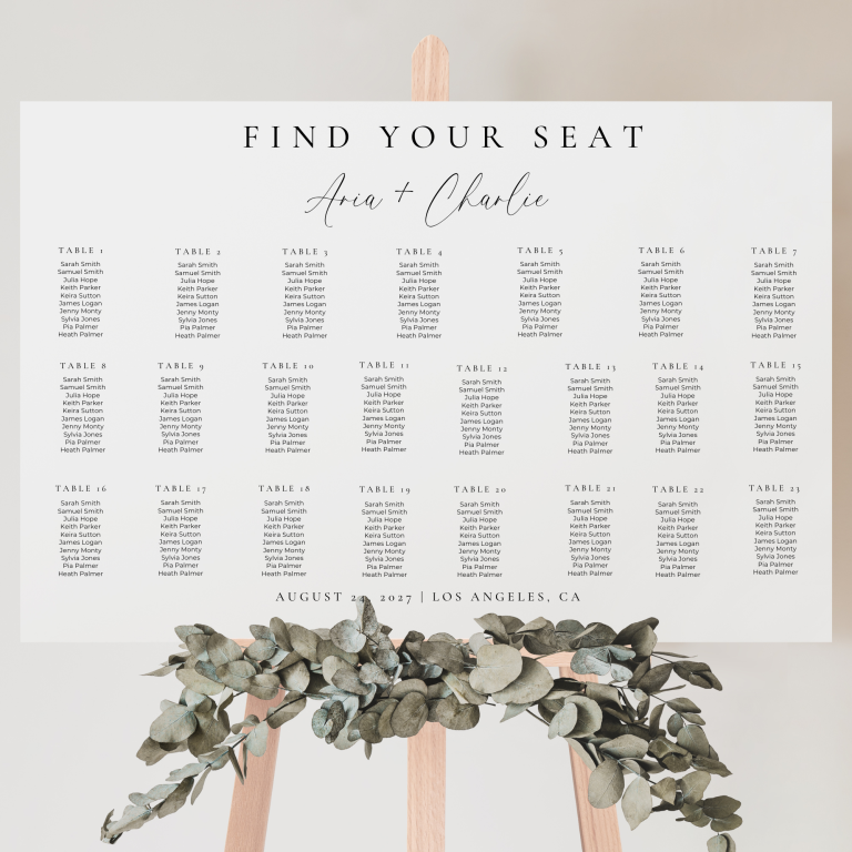 Easily Customizable Wedding Seating Chart 23 tables
